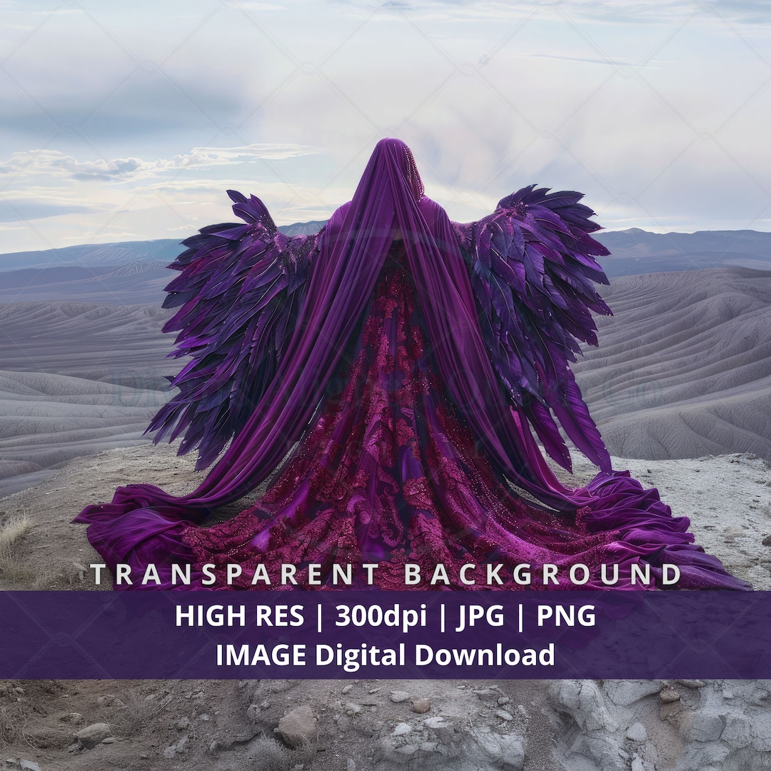 Goddess Angel Wings Purple, Violet Crown Chakra, Divine Feminine Art ...