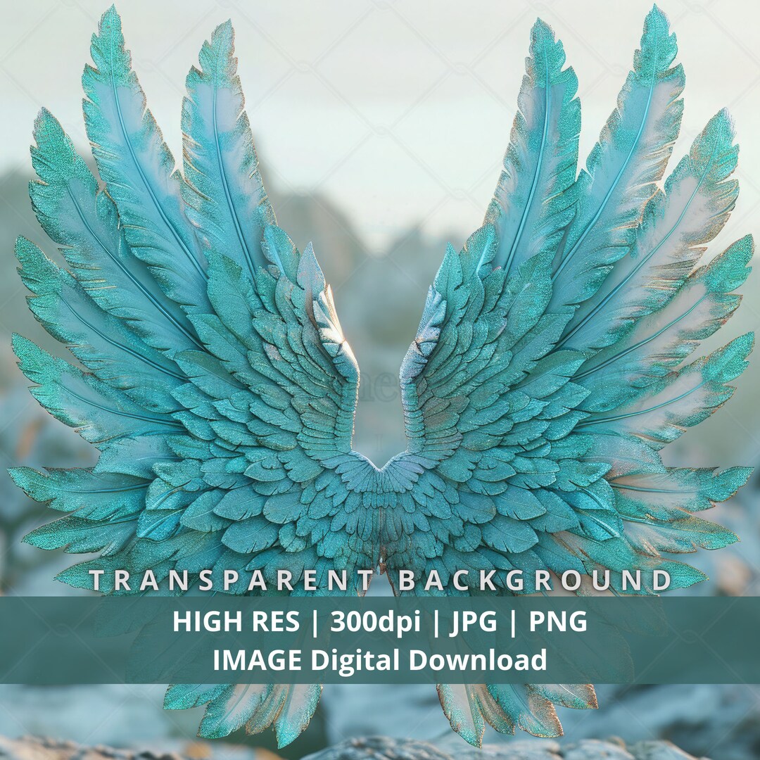 Turquoise Angel Wings: Throat Chakra Divine Feminine Art (digital Image ...