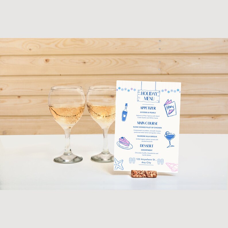 Beach Party Theme Menu Card Dinner Menu Card Lunch Menu Card Beach ...