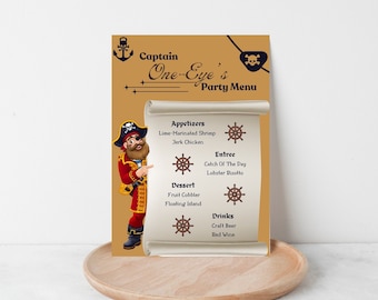 Pirates Theme Thanksgiving Party Menu Card Birthday Party Menu ...