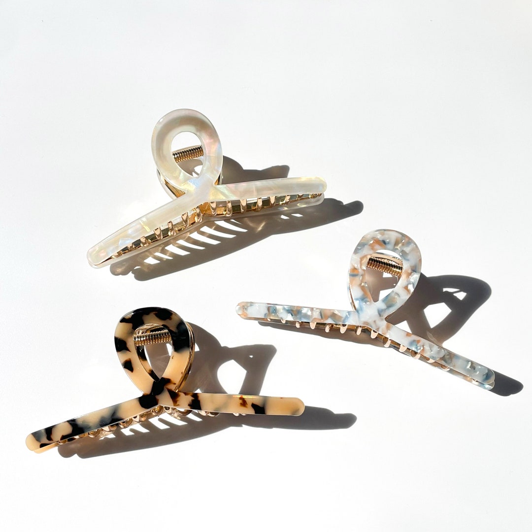 4.5 Premium Jumbo Alloy Metal Hair Claw, Extra Large Round Hair Claw ...