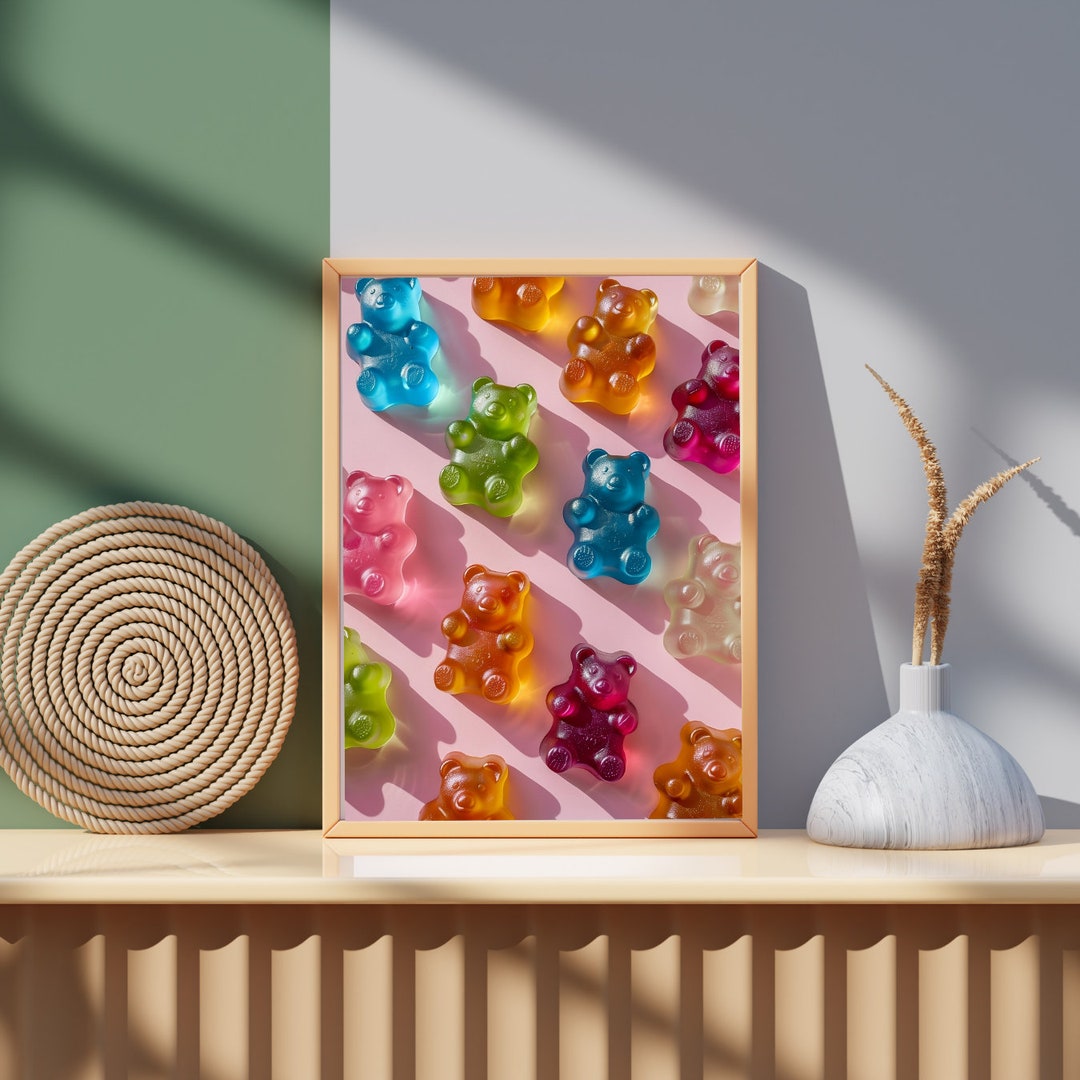 Gummy Bear Print, Gummy Bear Poster, Gummy Bear Charms Wall Art ...
