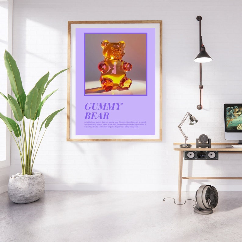 Jelly Gummy Bear, Digital Download, Wall Art, Food Art, Cute Print ...