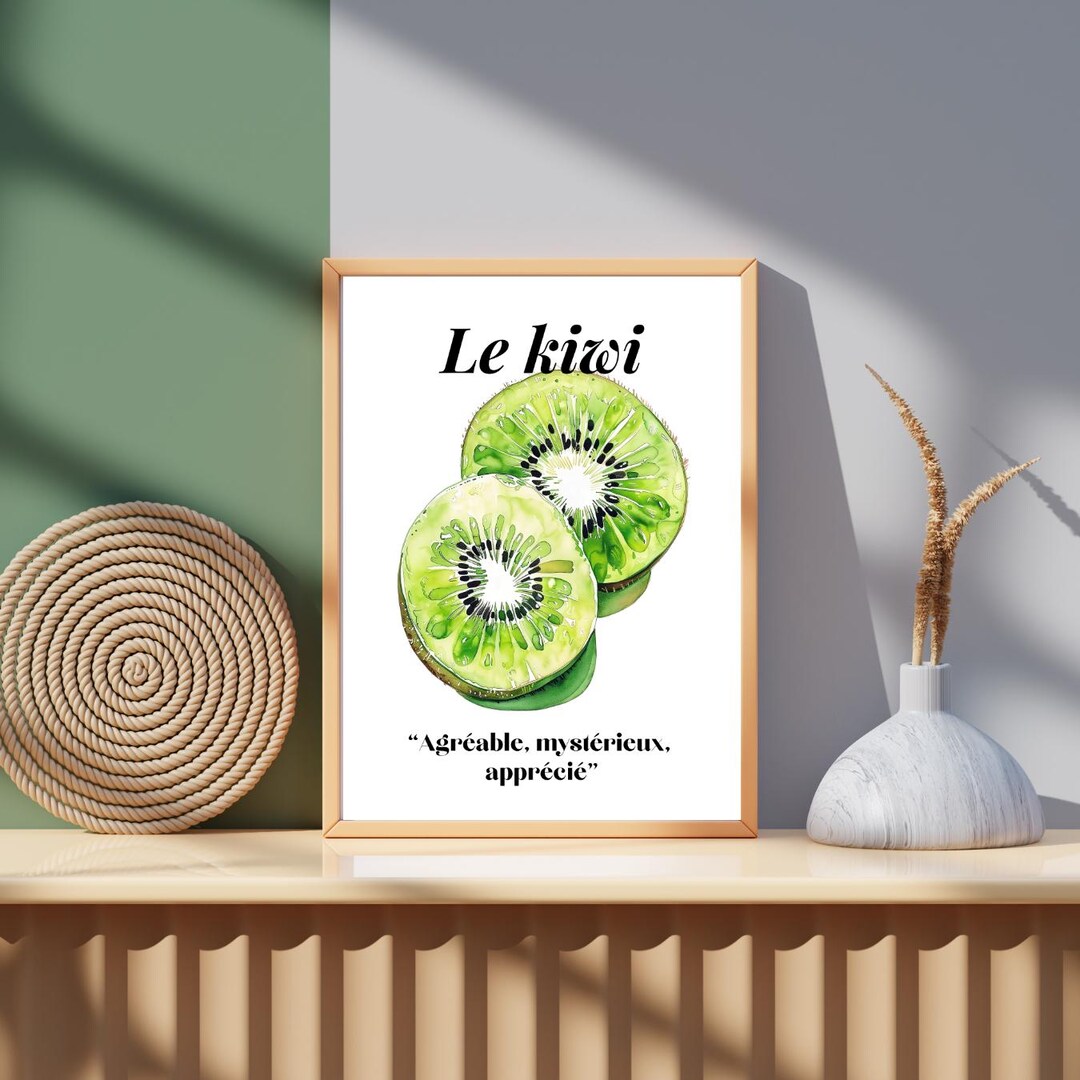 Kiwi Digital Print Acuarela Wall Art Home Decoration Kiwi Blossom ...