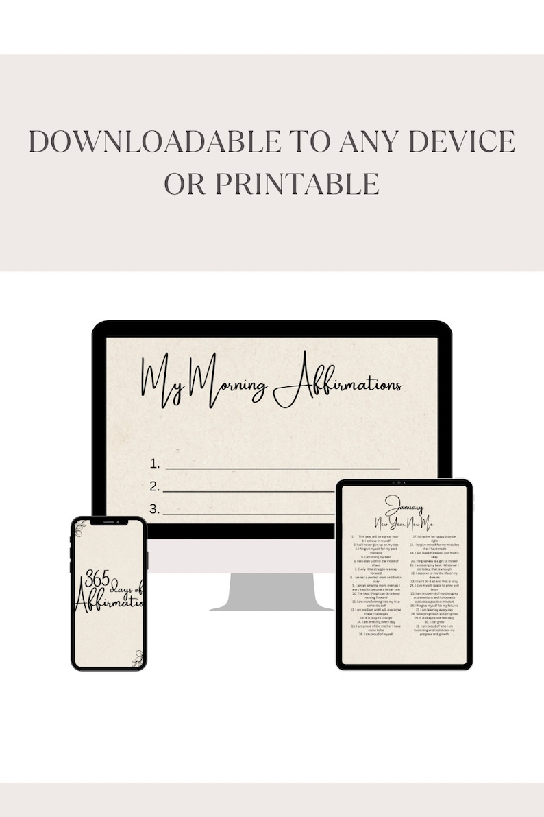Daily Affirmations Planner, Mental Wellness Planner, Mindfullness and ...