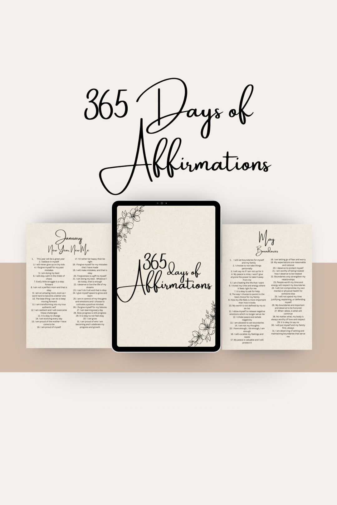 Daily Affirmations Planner, Mental Wellness Planner, Mindfullness and ...