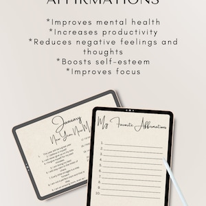 Daily Affirmations Planner, Mental Wellness Planner, Mindfullness and ...
