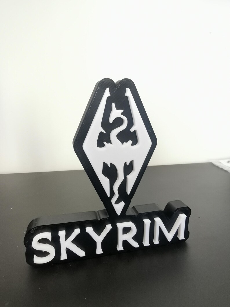 Skyrim 3d Print Logo Art - Etsy