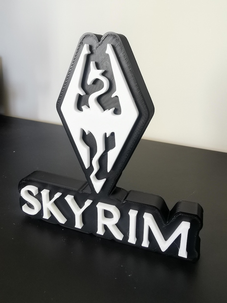 Skyrim 3d Print Logo Art - Etsy