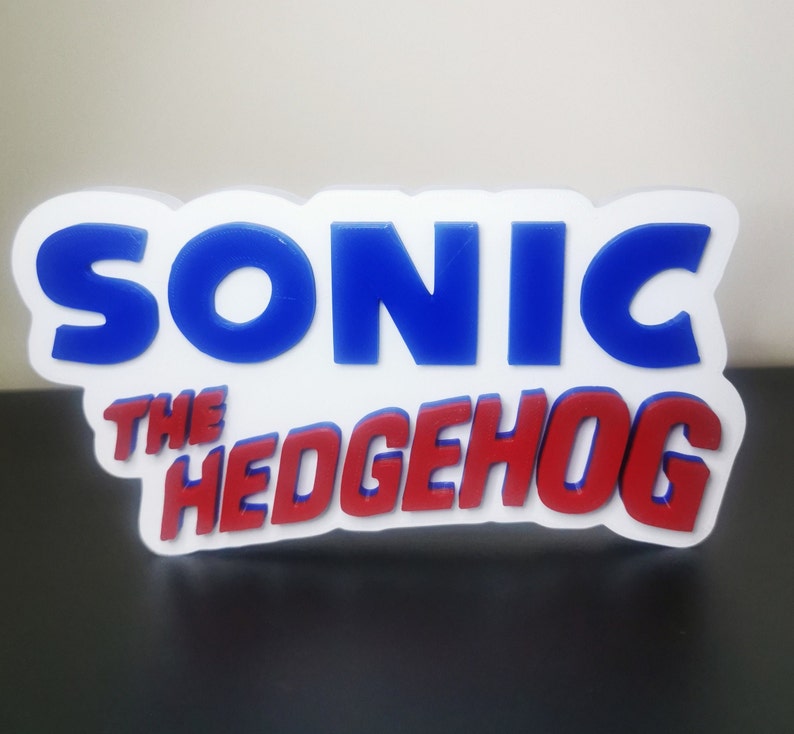 Sonic the Hedgehog Logo 3D Printed - Etsy