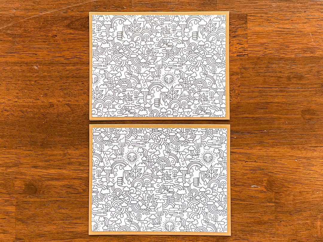 Coloring Page Notecards, Set of 8 Cards and Envelopes, Party ...