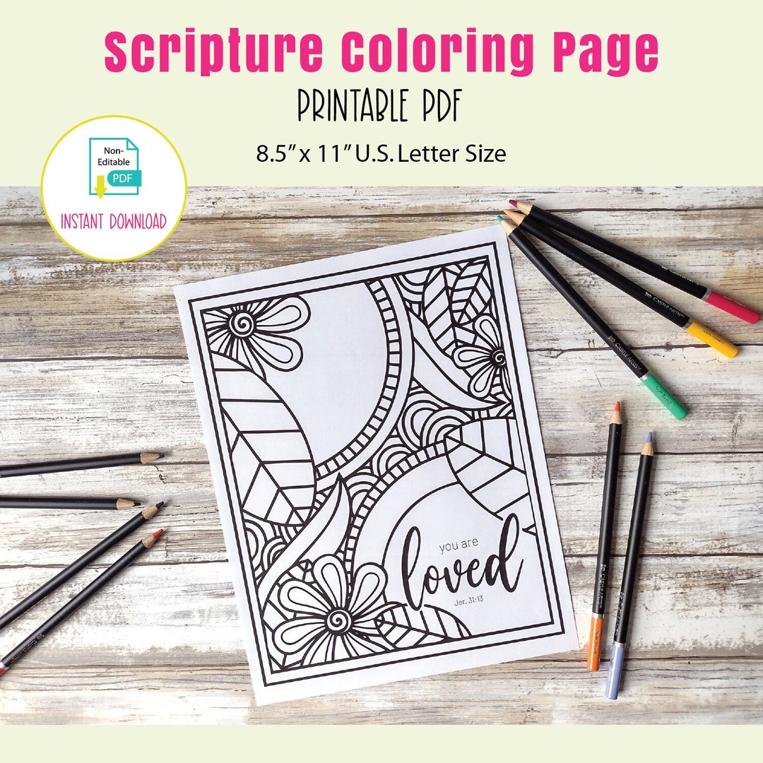 You Are Loved Coloring Page, Instant Download, 8.5" X 11" - Etsy