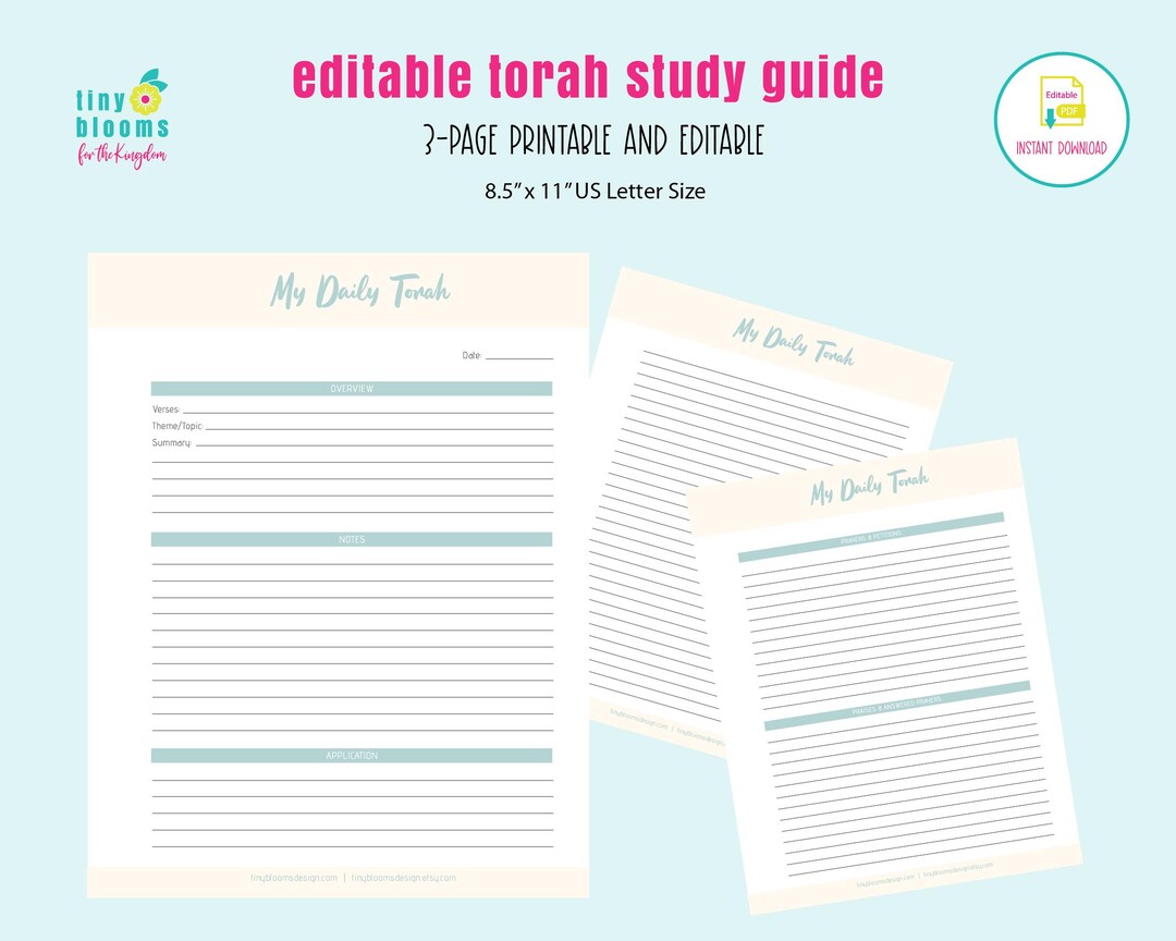 Torah Study Guide: Printable & Editable Bible Study (PDF) - Etsy