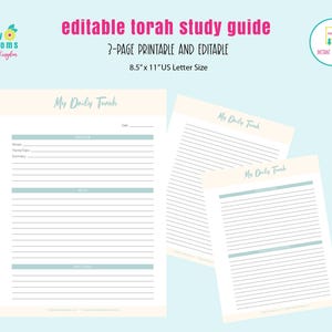 Torah Study Guide: Printable & Editable Bible Study (PDF) - Etsy