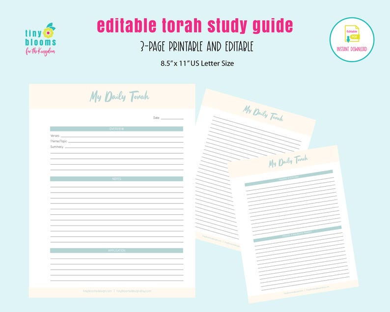 Torah Study Guide: Printable & Editable Bible Study (PDF) - Etsy