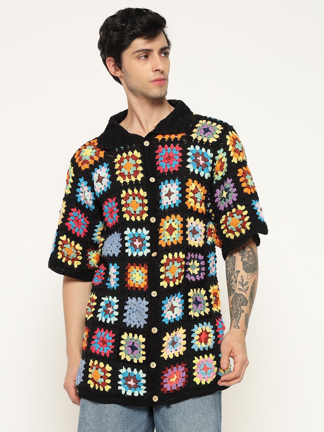 Men's Crochet Sweater Men's Crochet Top Winter Sweater for Men Men's ...