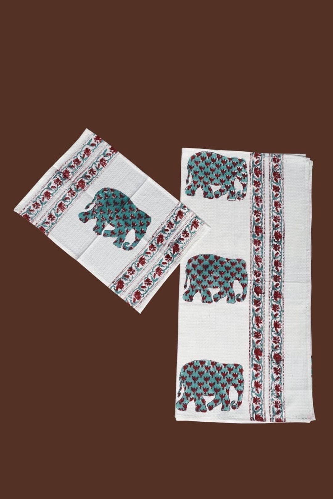 Elephant Block Print Bath Towel Sets Hand Block Print Bath Towel ...