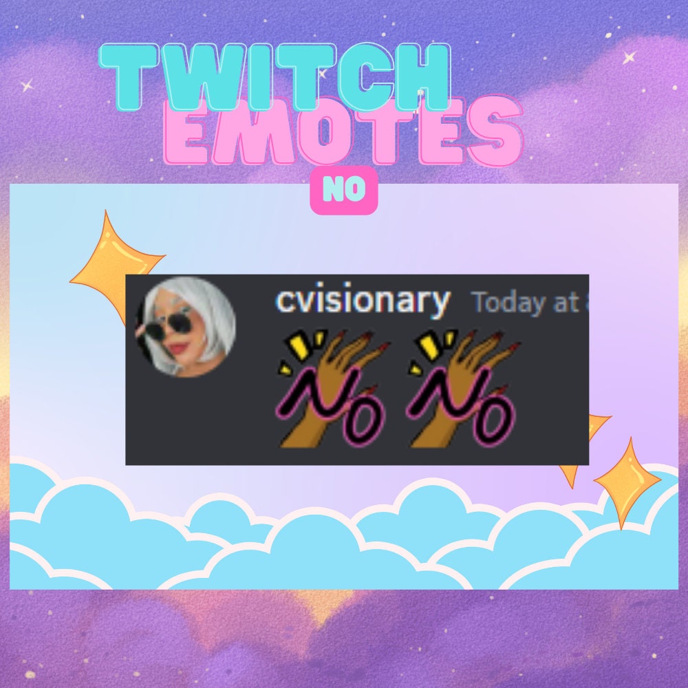 No Emote! | Twitch Emote | Discord Emote | Hands Emote! - Etsy