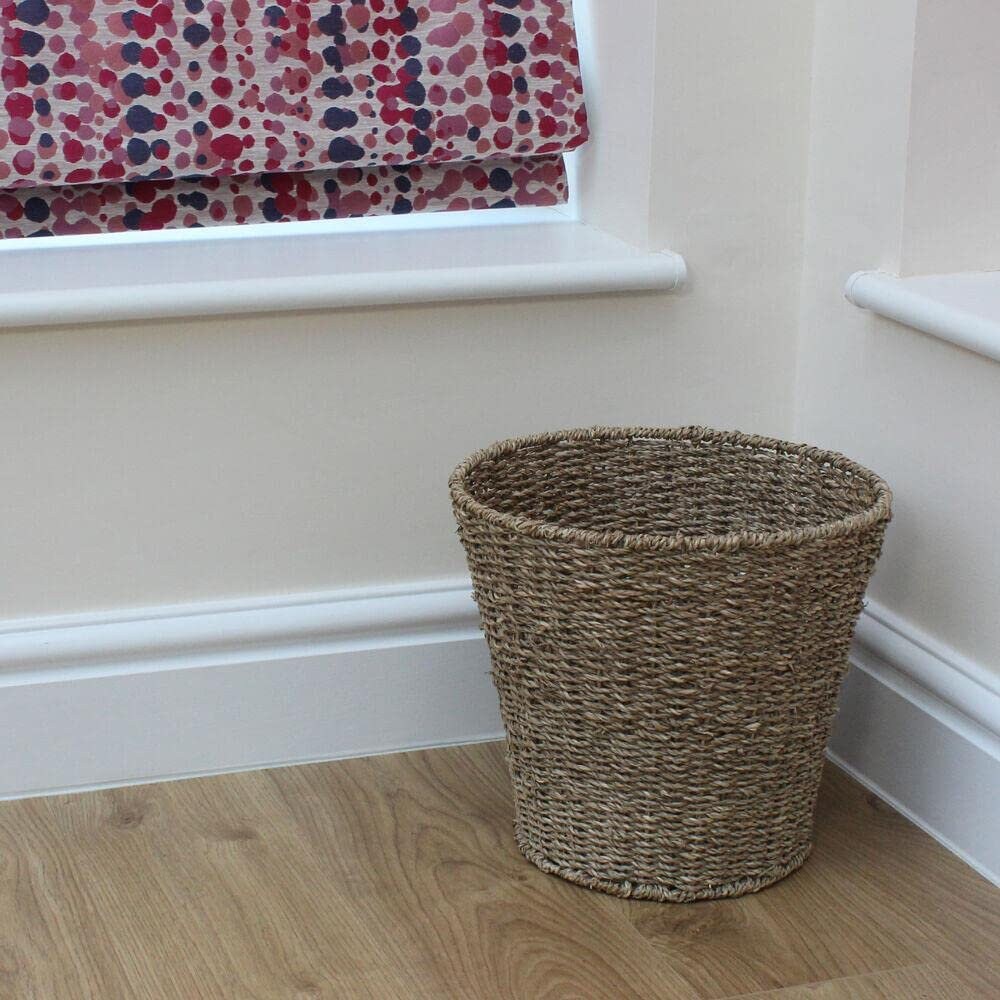 Mantraraj Natural Round Waste Paper Basket Bin Round Storage Basket ...