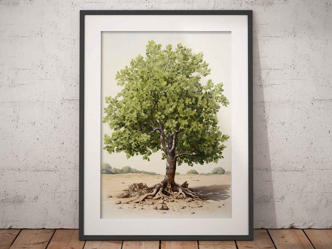 Fig Tree Painting, Watercolor Painting Fig Tree, Fig Tree Wall Art, Fig ...
