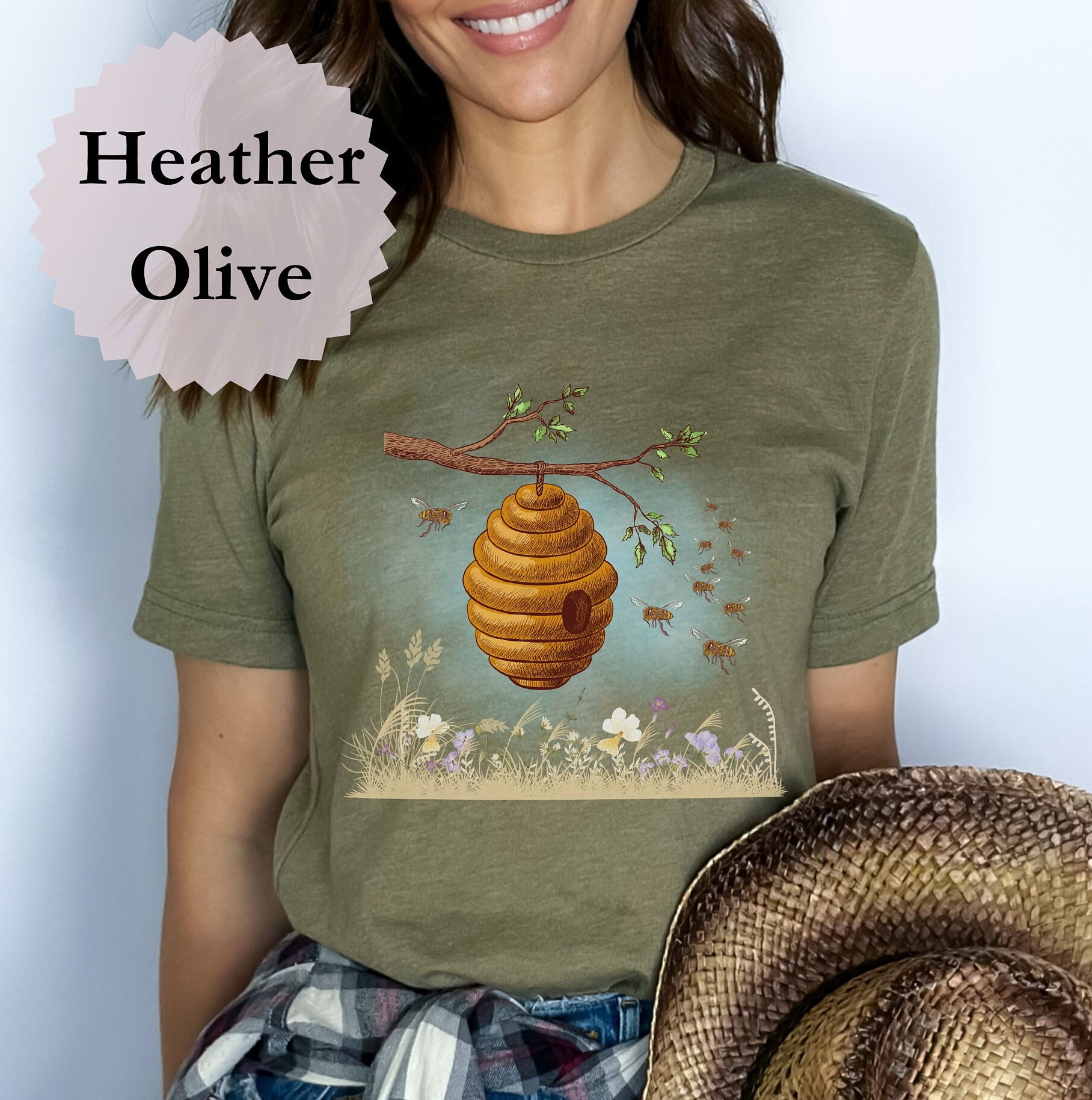 Bee Hive T-shirt, Bee Shirt, Beekeeper Gift, Springtime Shirt ...
