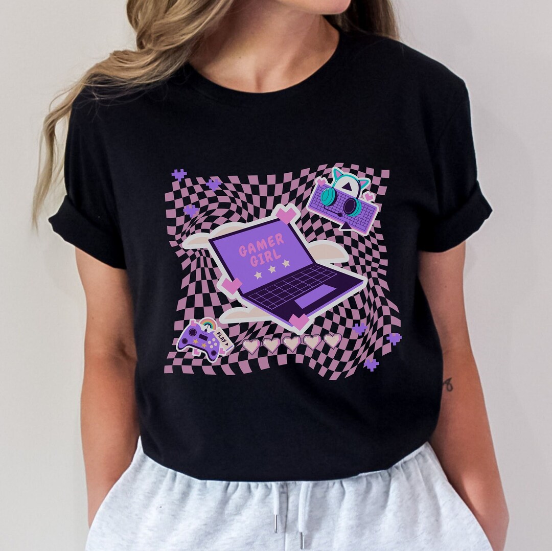 Gamer Girl Shirt, Video Gamer T-shirt Gift for Girl, PC Gaming Design ...