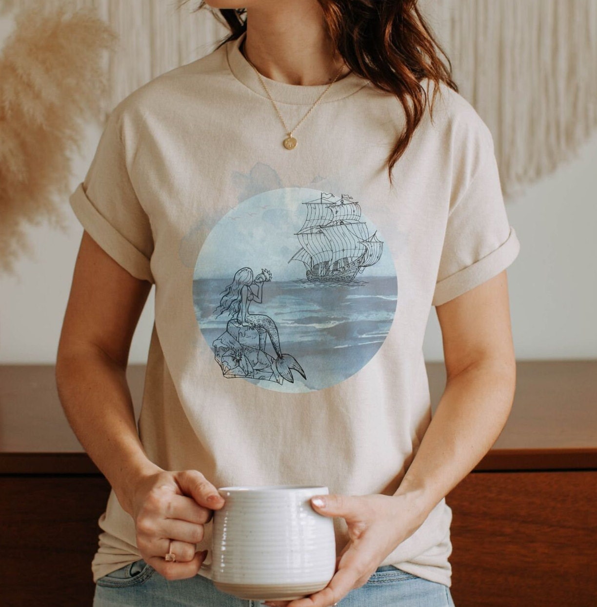 Siren at the Sea Shirt, Mermaid Shirt Women, Nautical Sweatshirt ...