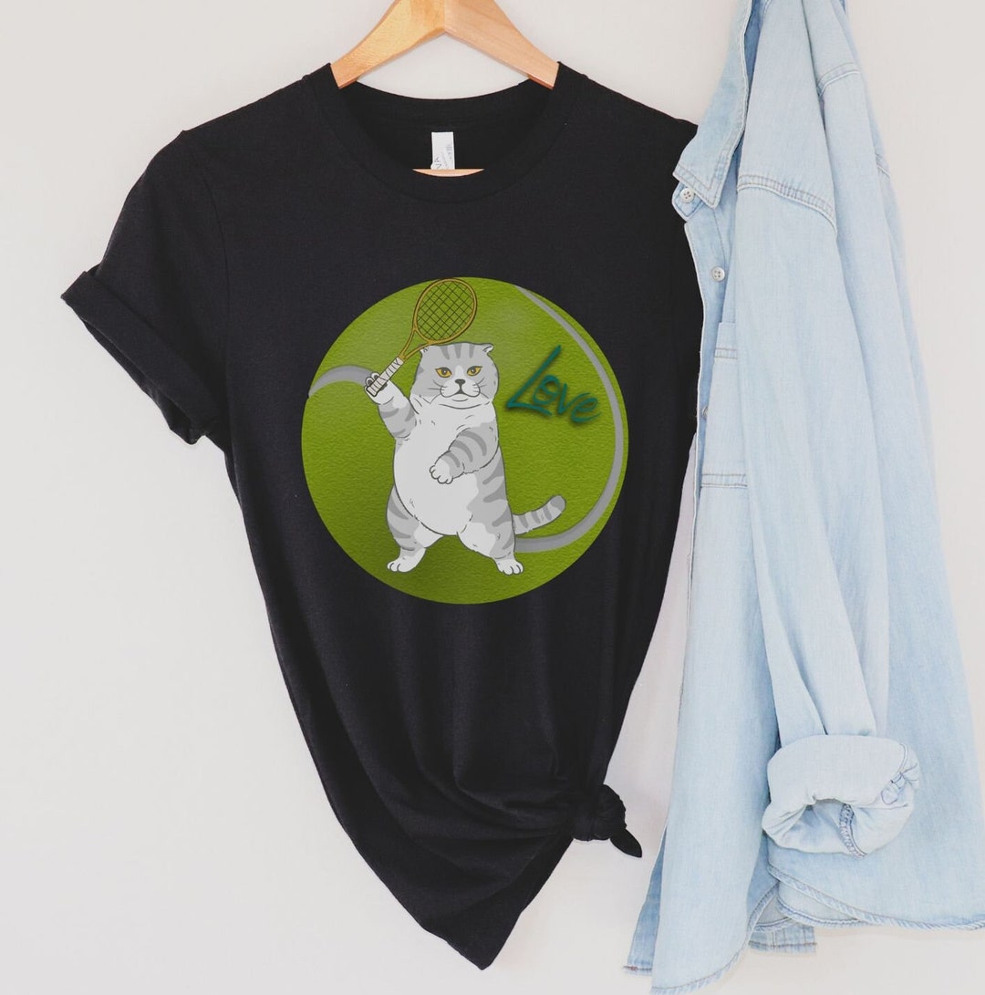Tennis Love Cat Shirt, Tennis Shirt, Tennis Player Gift, Cat Lover Gift ...