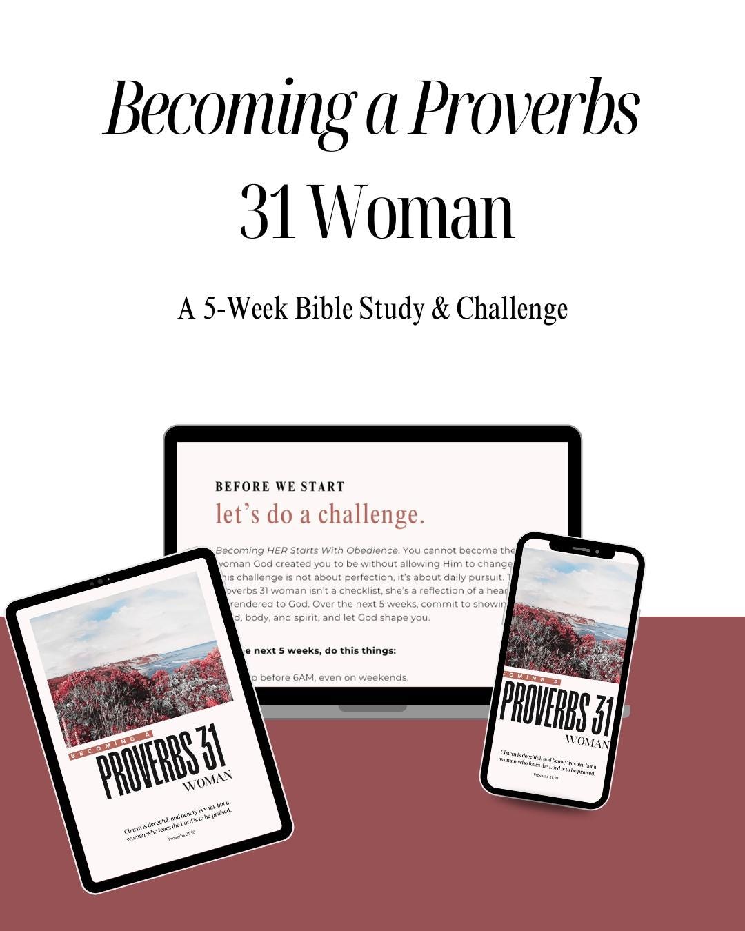 Proverbs 31 Woman: 5-week Bible Study Challenge (digital Download PDF ...