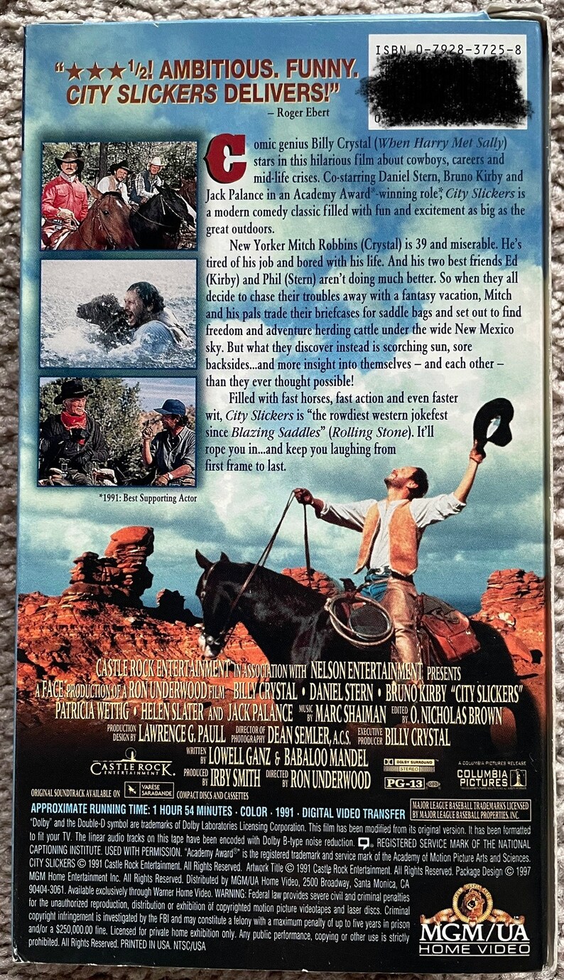 1991 City Slickers VHS Billy Crystal - Etsy