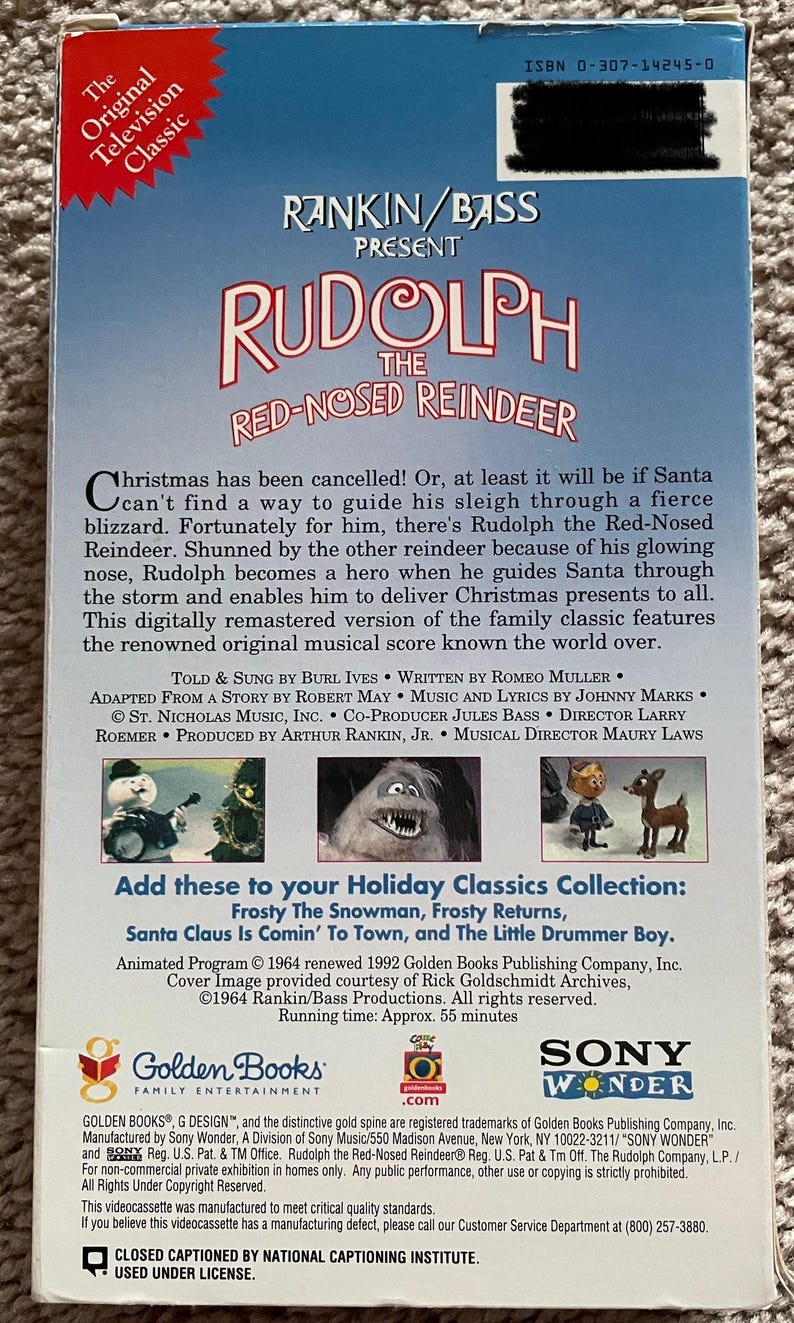 1964 Rudolph the Red-nosed Reindeer VHS Burl Ives - Etsy