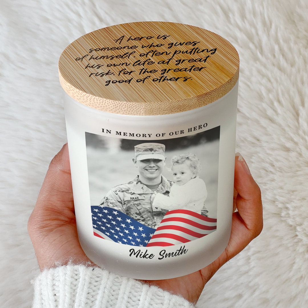 Personalized Memorial Candle, Veterans Day, Hero Memorial, Memorial Day ...