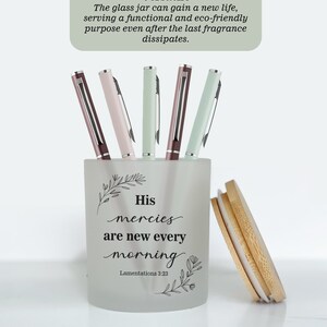 Bible Verse Prayer Candle: Devotional Gift, Printed on Glass, Lid ...