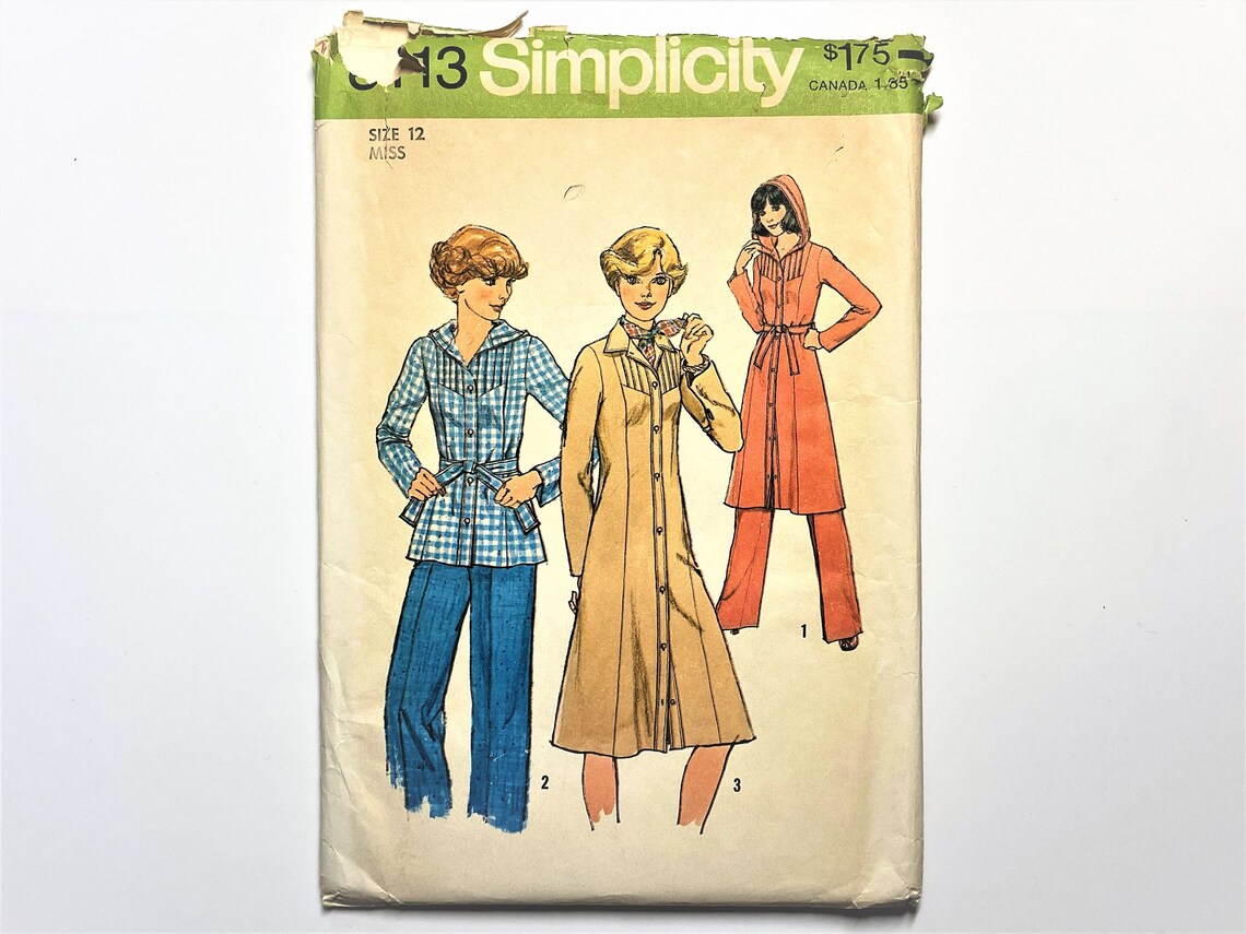 Simplicity 8113 Vintage Sewing Pattern Misses' Dress With or Without ...