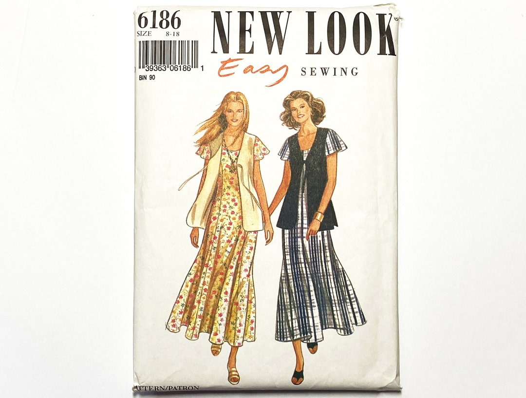 New Look 6186 Sewing Pattern by Simplicity Womens Dress & Vest Size 8 ...