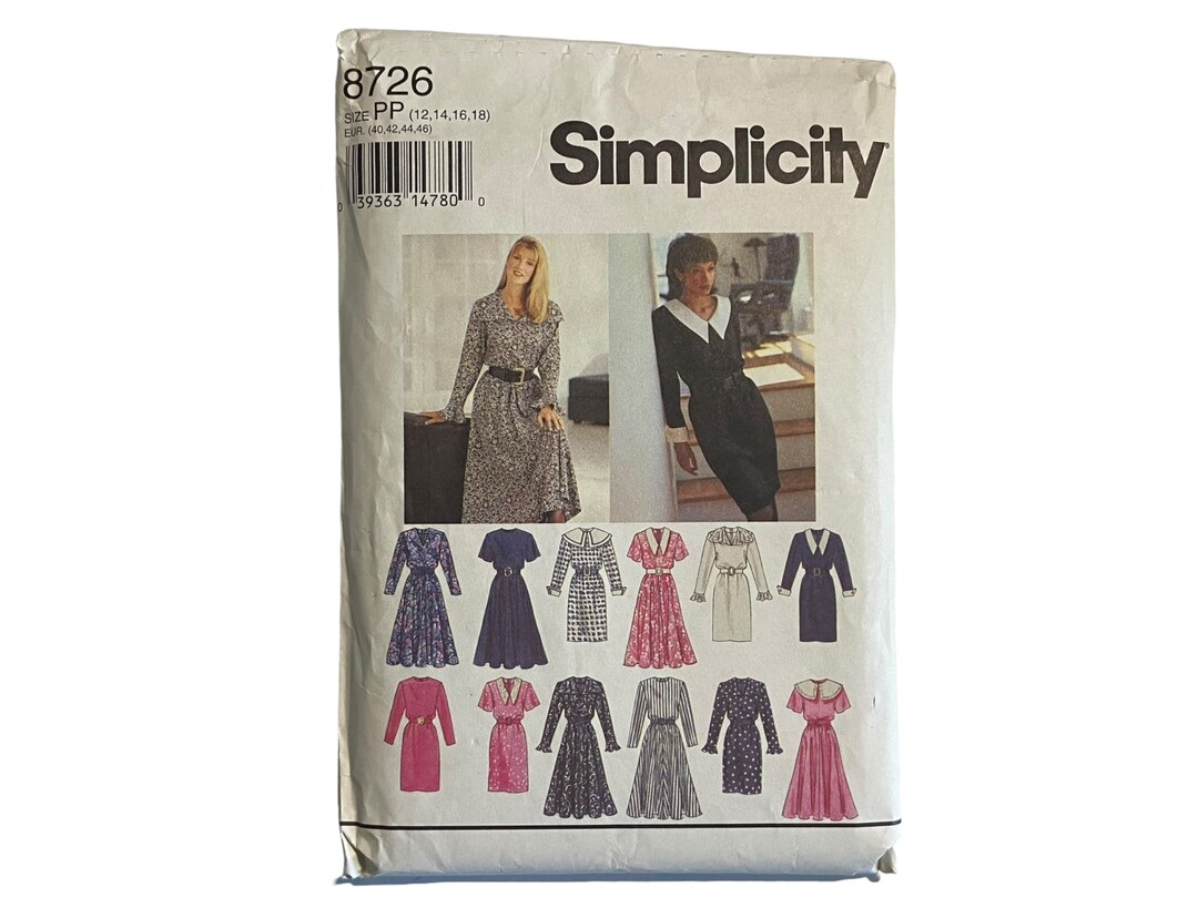 Simplicity 8726 Sewing Pattern Misses'/miss Petite Dress With Slim or ...