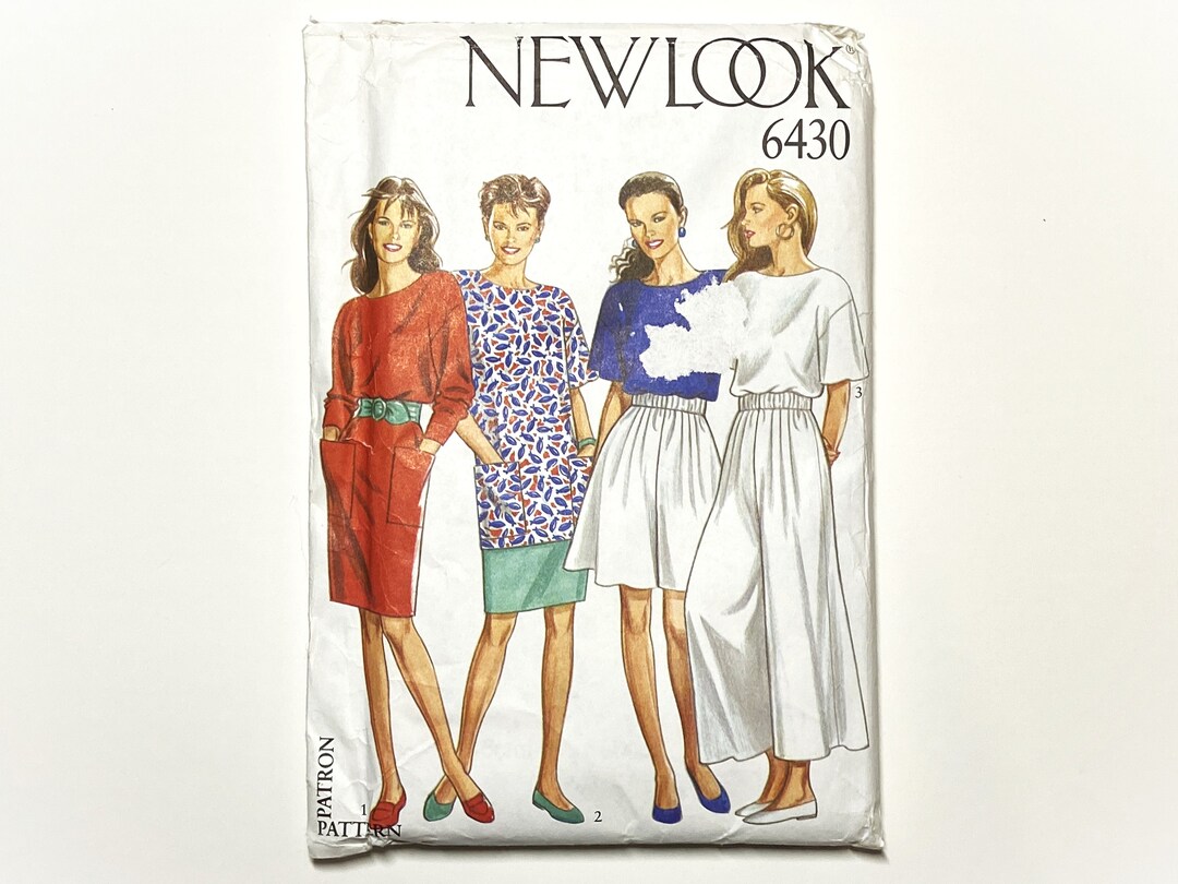 Vintage New Look 6430 Sewing Pattern Misses' Dress, Skirt, Trousers ...
