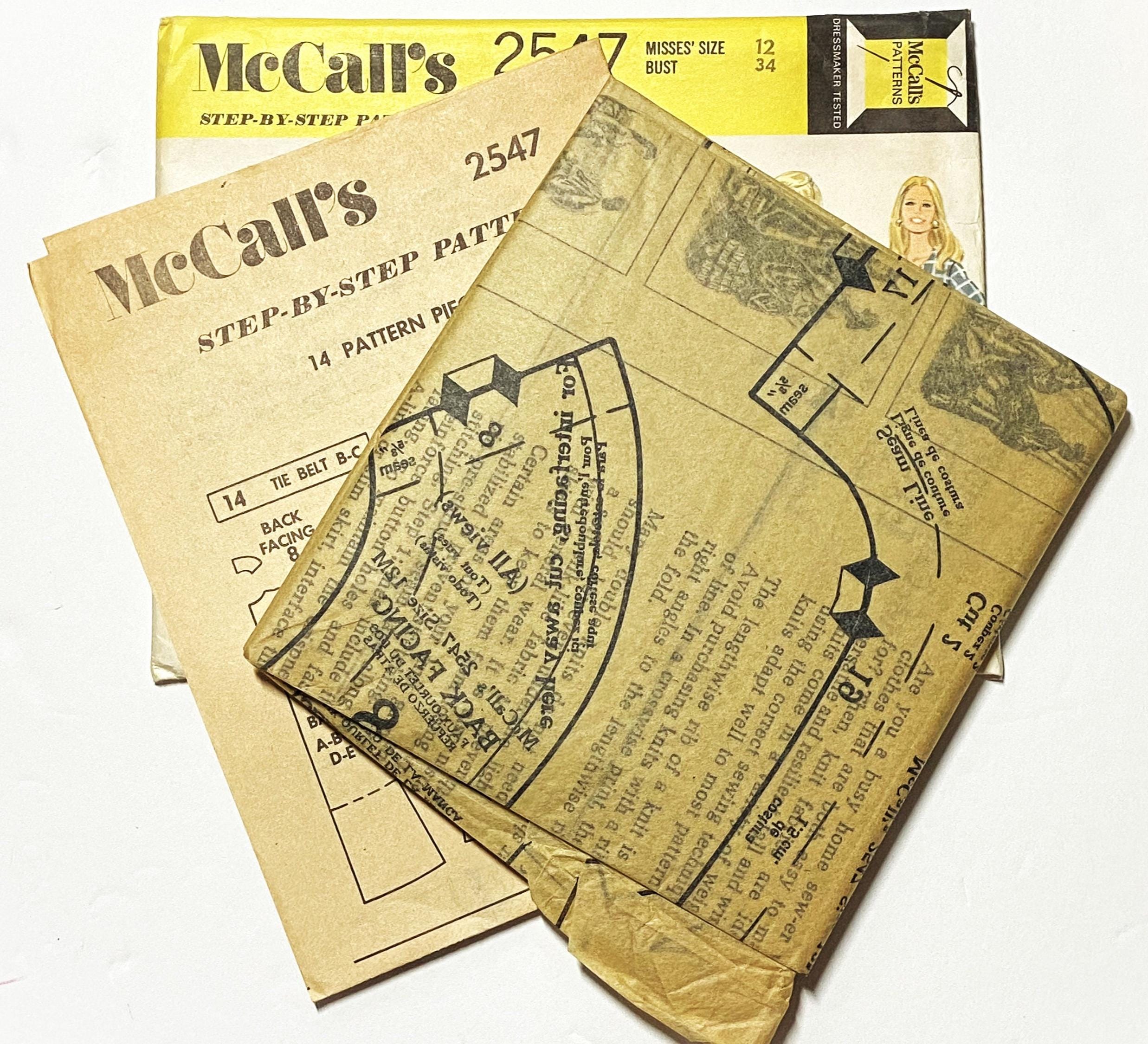 1970s Mccall's 2547 Vintage Sewing Pattern, Misses Dress in Five ...