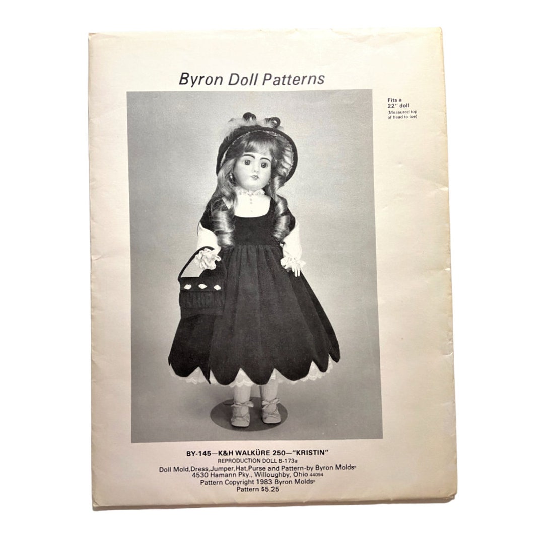 Byron Doll Clothes Vintage Sewing Pattern Kristen - Etsy