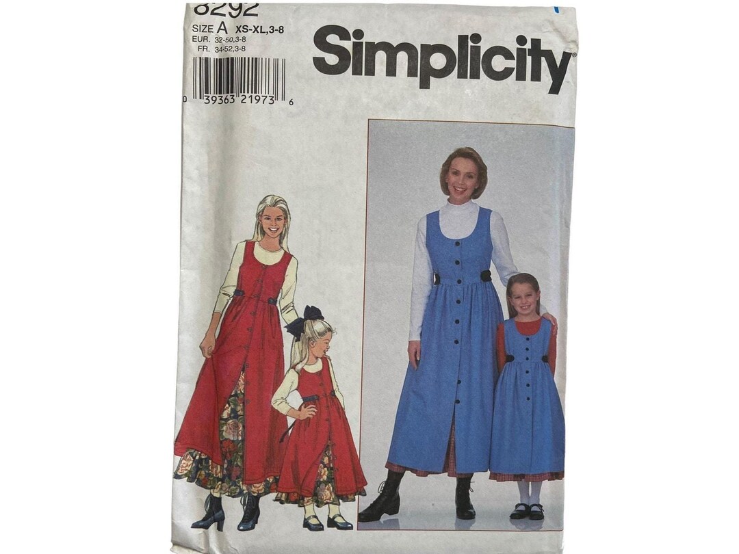 Simplicity 8292 Sewing Pattern Child's/misses' Jumper & Petticoat Size ...