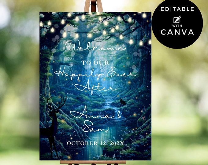 Enchanted Forest Welcome Sign - Editable Welcome Sign - Printable ...