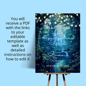 Enchanted Forest Welcome Sign - Editable Welcome Sign - Printable ...