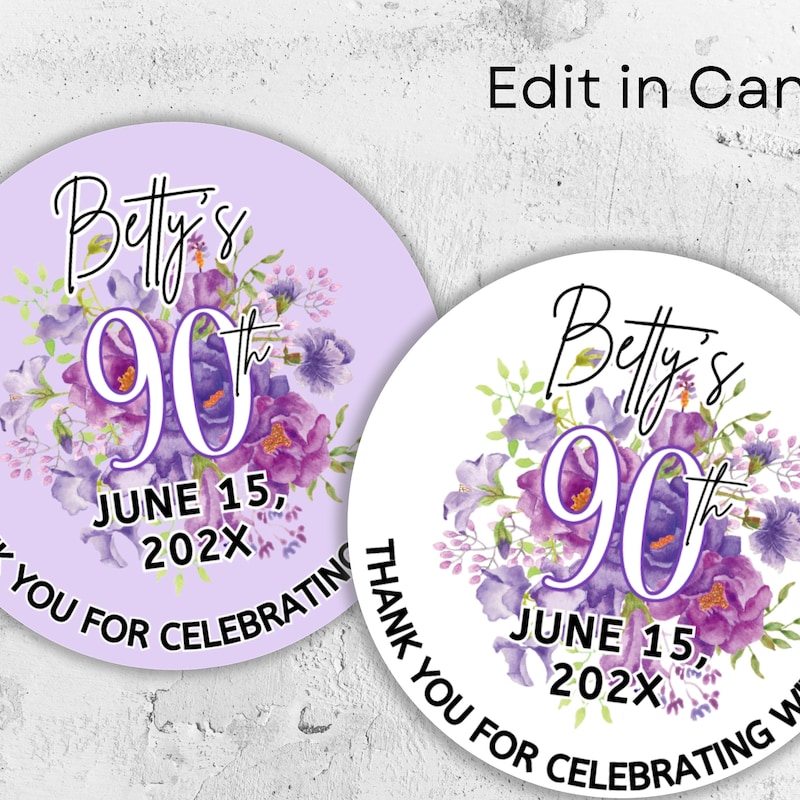 90th Birthday Labels - Etsy
