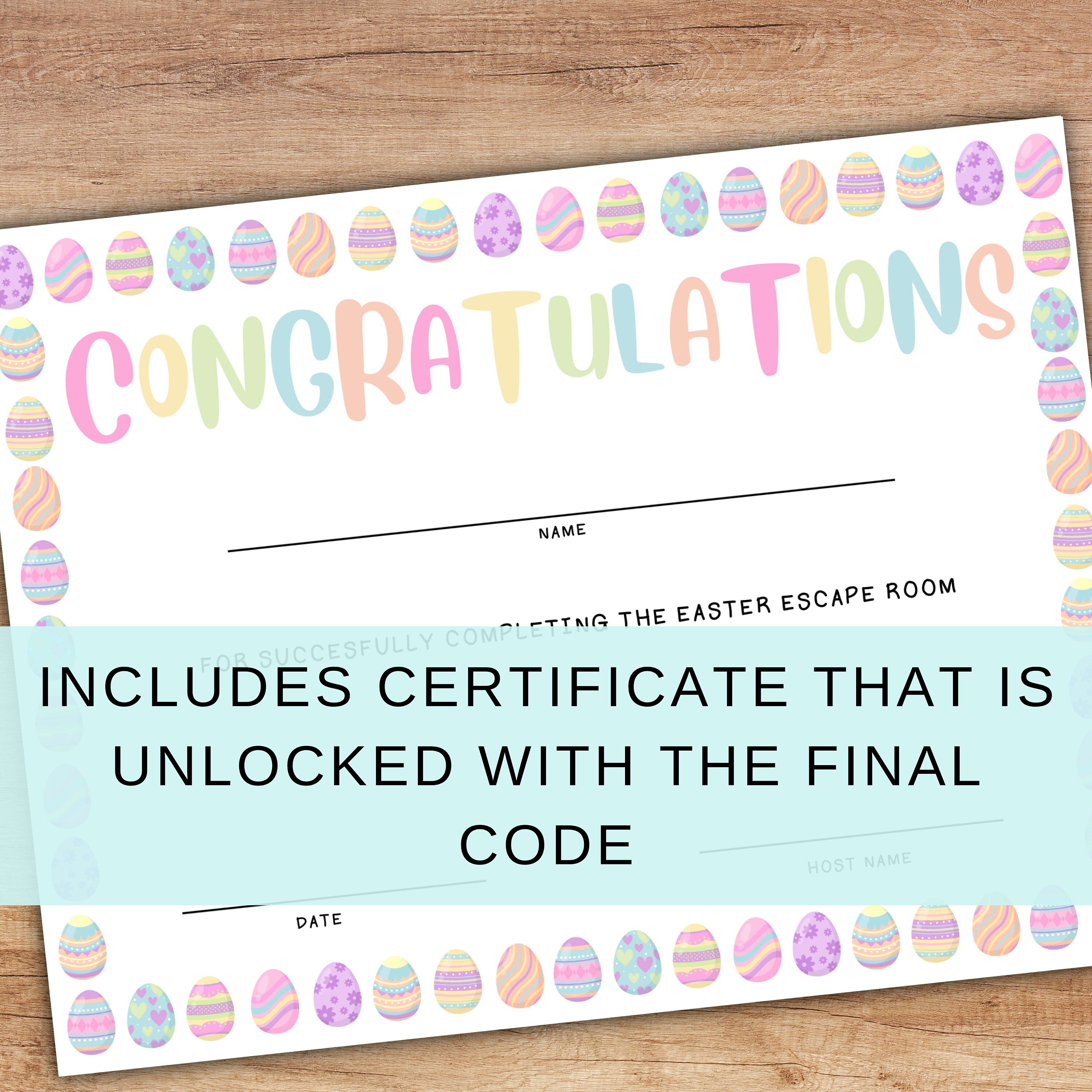 Easter Escape Room for Kids - Printable Crack the Code Puzzle Activity ...
