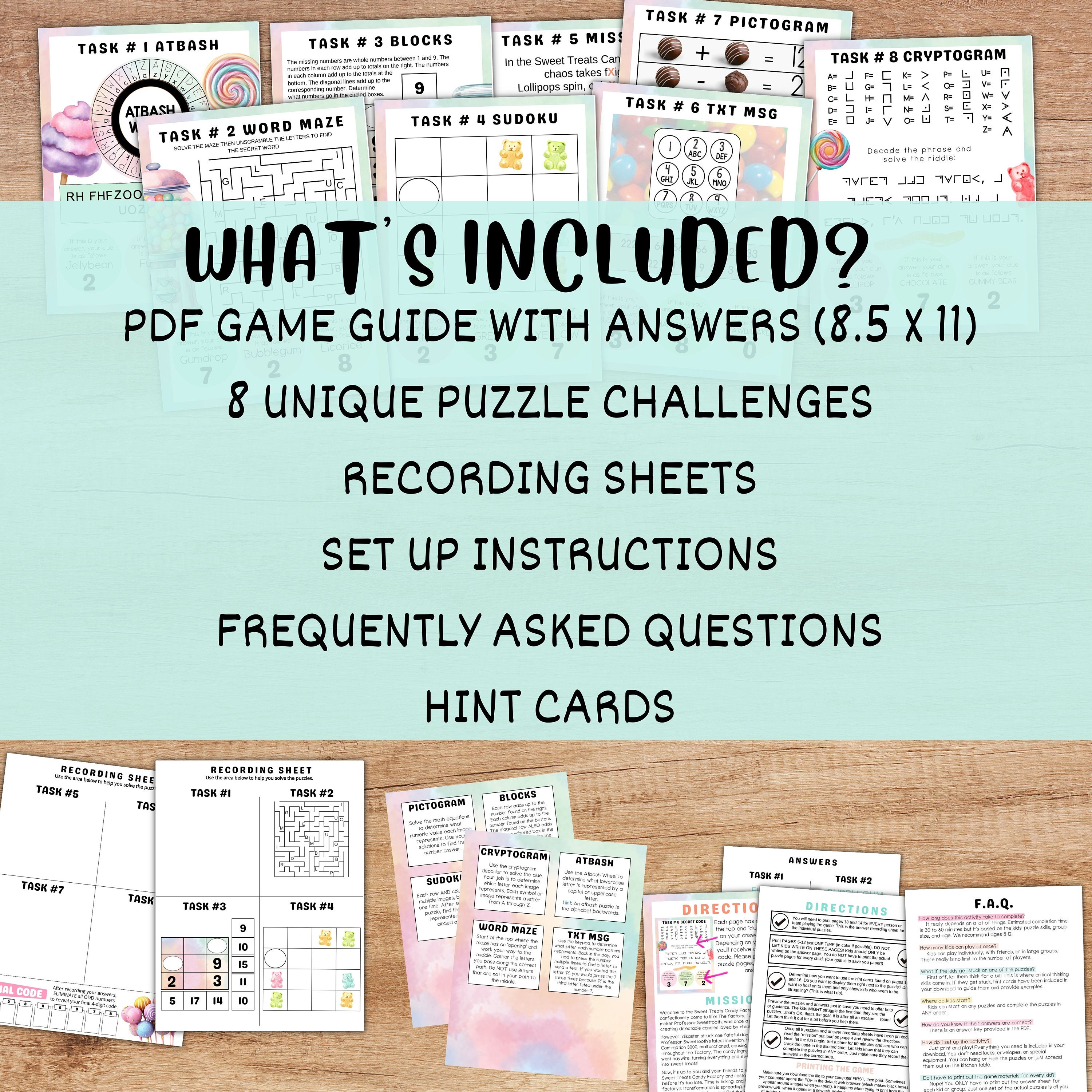 Candy Factory Chaos Escape Room for Kids - Printable Activity for ...