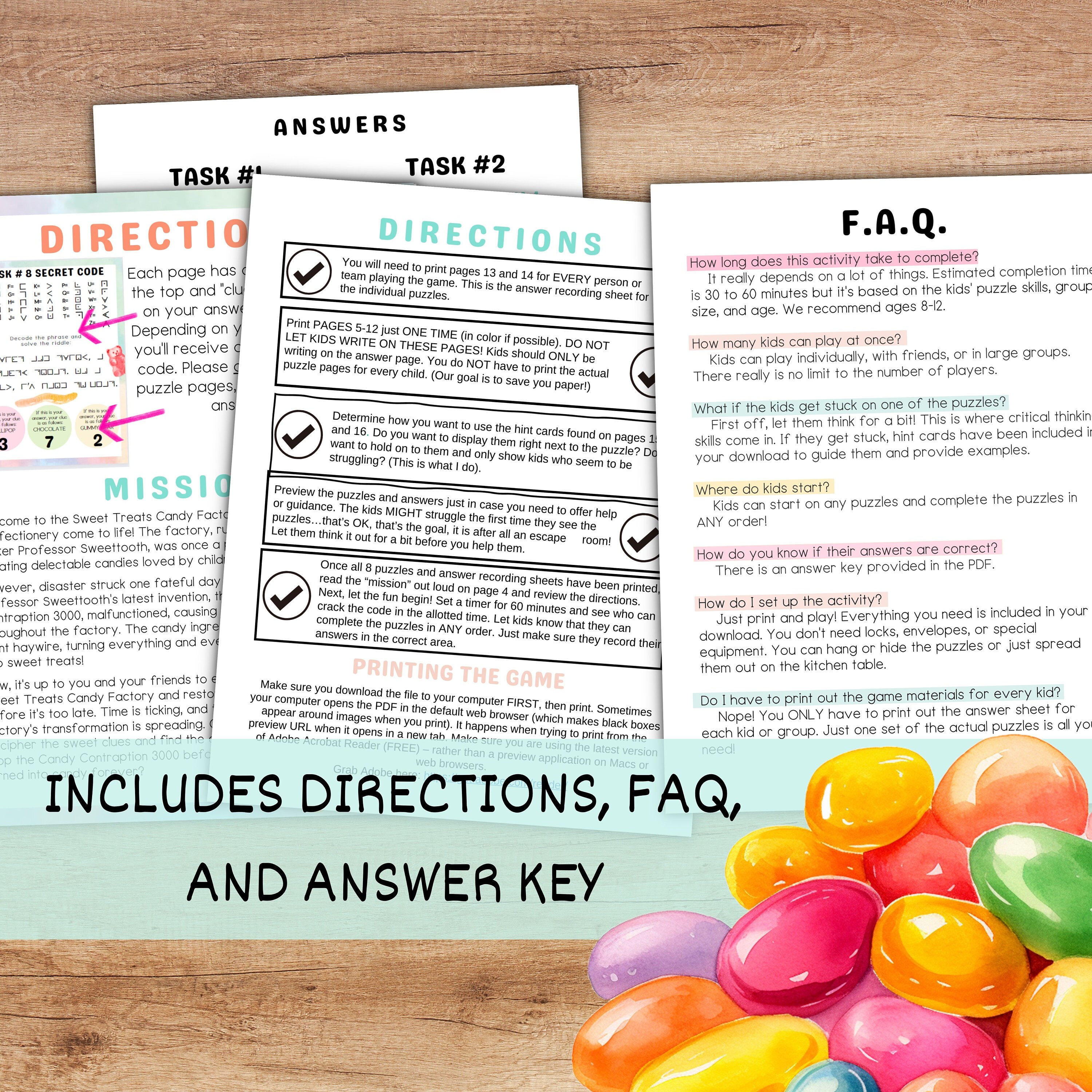 Candy Factory Chaos Escape Room for Kids - Printable Activity for ...