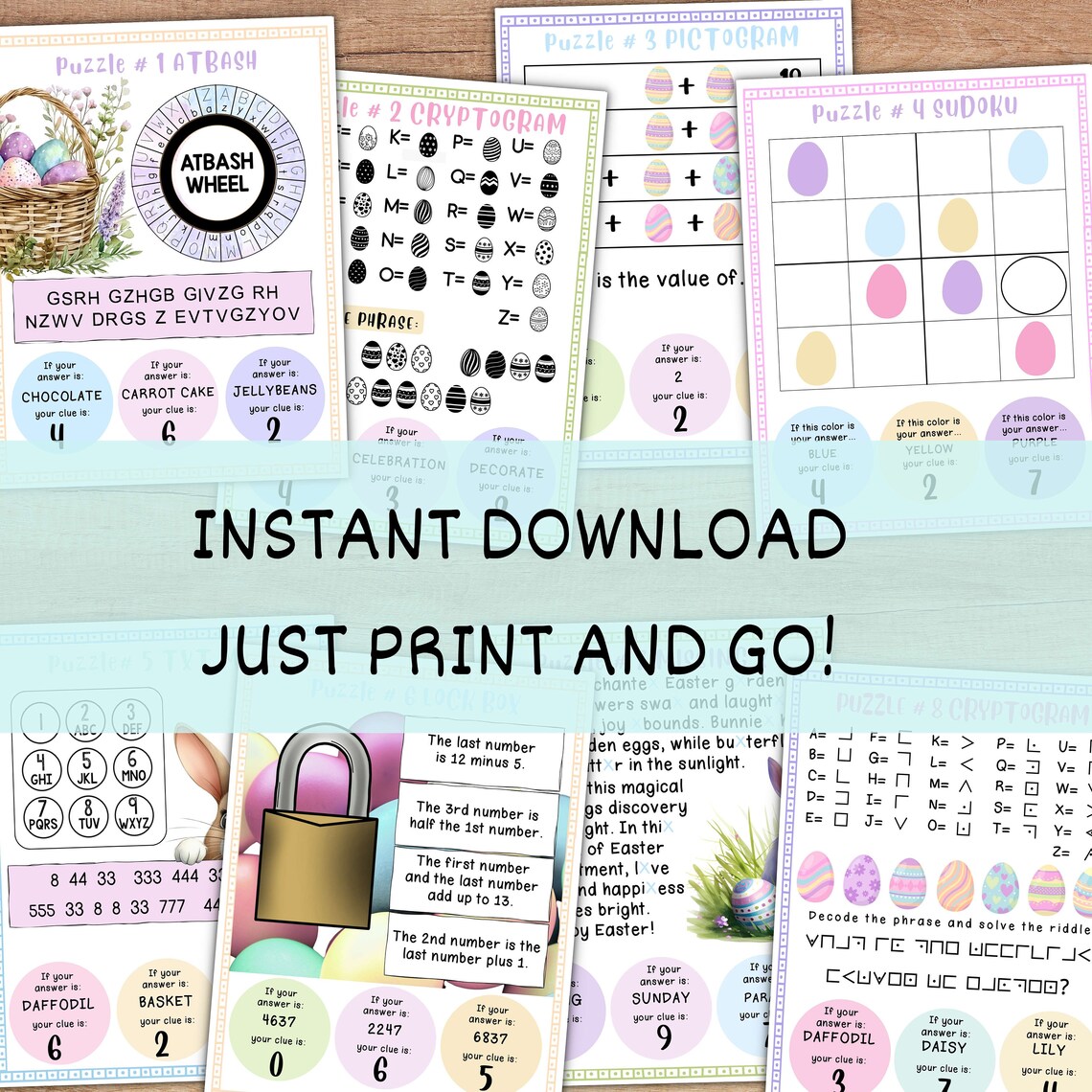 Easter Escape Room for Kids - Printable Crack the Code Puzzle Activity ...