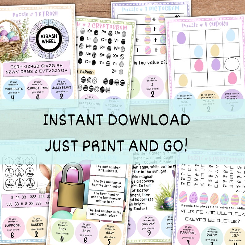 Easter Escape Room for Kids - Printable Crack the Code Puzzle Activity ...