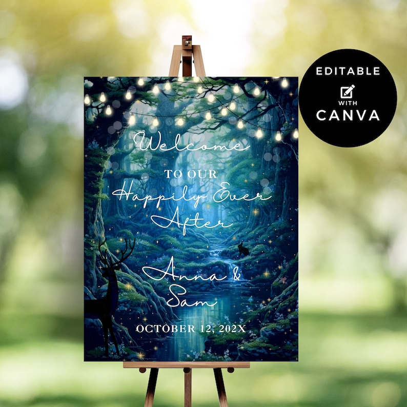 Enchanted Forest Welcome Sign - Editable Welcome Sign - Printable ...