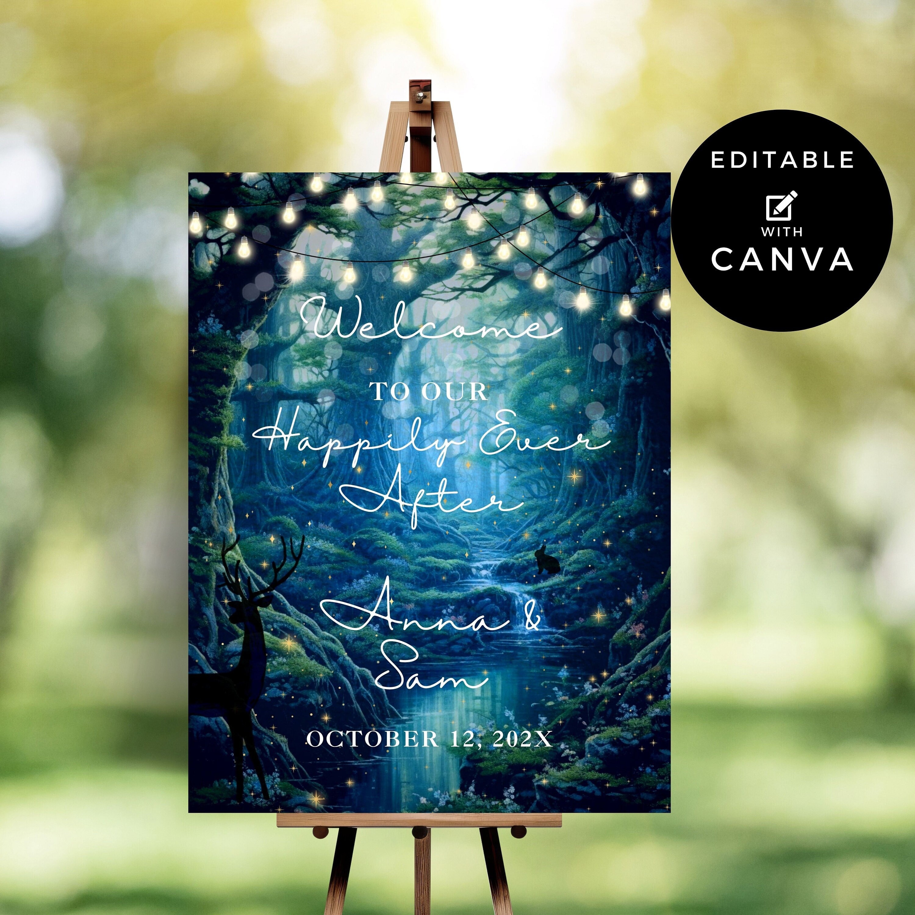 Enchanted Forest Welcome Sign - Editable Welcome Sign - Printable ...